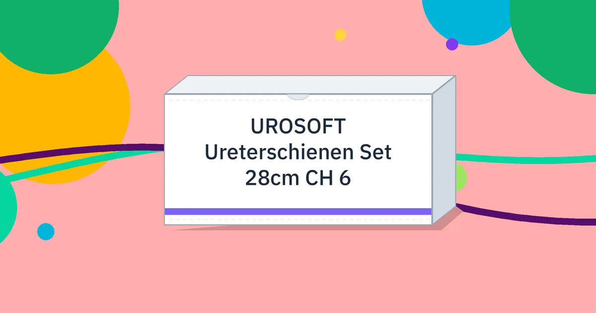 Symbolbild: Packung mit der Aufschrift UROSOFT Ureterschienen Set 28cm CH 6 (PZN 02076119) – Verfügbarkeit und Bezug in Apotheken in Frankfurt am Main