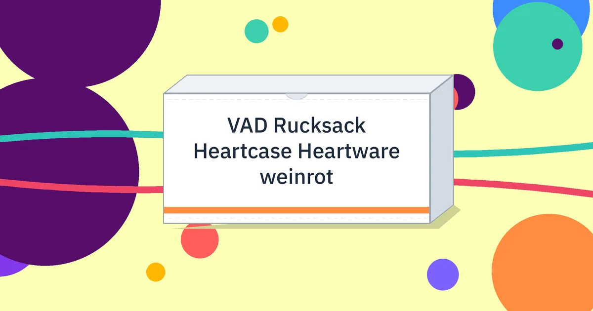 Symbolbild: Packung mit der Aufschrift VAD Rucksack Heartcase Heartware weinrot (PZN 18500045) – Verfügbarkeit und Bezug in Apotheken in Frankfurt am Main