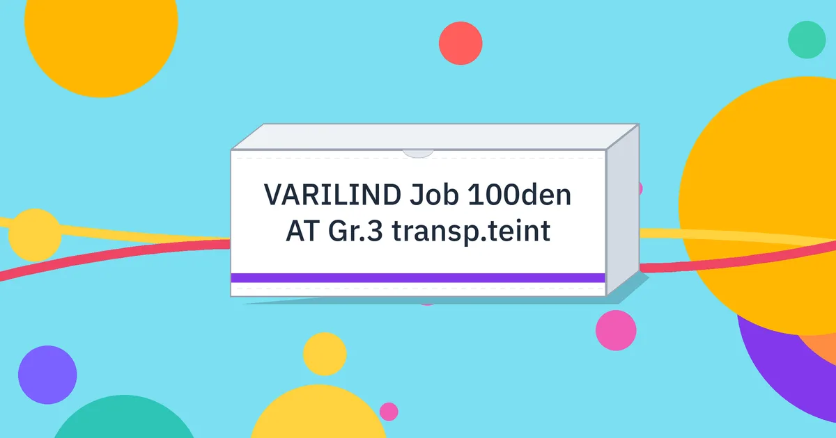 Symbolbild: Packung mit der Aufschrift VARILIND Job 100den AT Gr.3 transp.teint (PZN 06315064) – Verfügbarkeit und Bezug in Apotheken in Frankfurt am Main