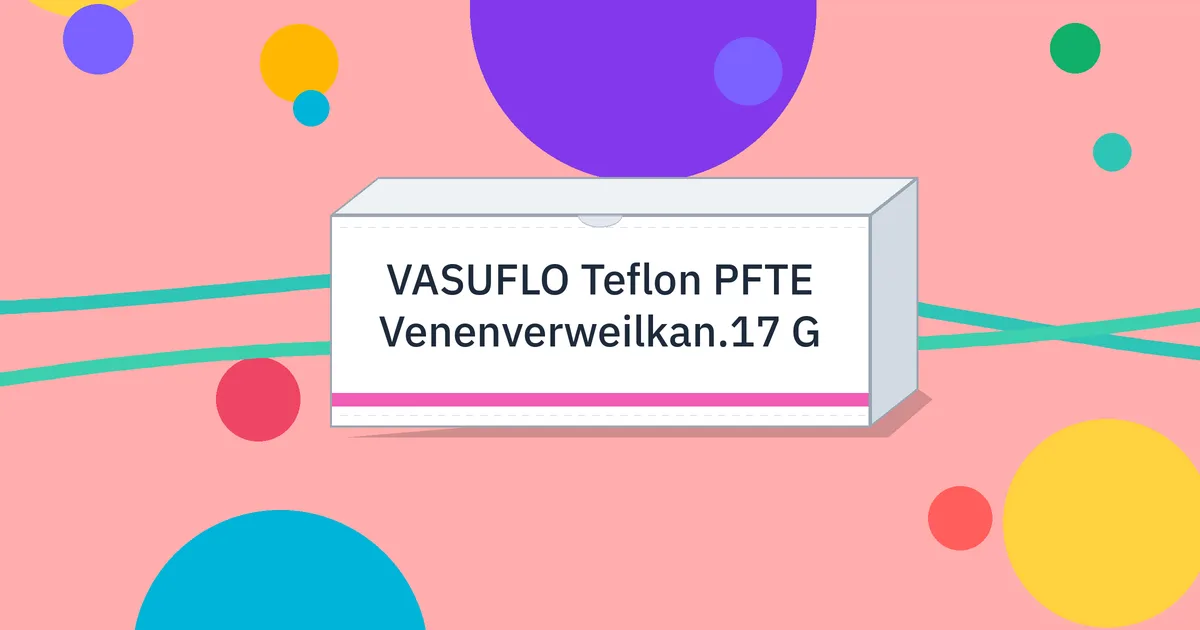 Symbolbild: Packung mit der Aufschrift VASUFLO Teflon PFTE Venenverweilkan.17 G (PZN 19888235) – Verfügbarkeit und Bezug in Apotheken in Frankfurt am Main