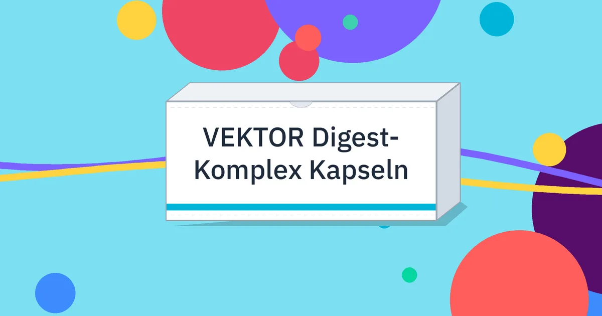 Symbolbild: Packung mit der Aufschrift VEKTOR Digest-Komplex Kapseln (PZN 20363006) – Verfügbarkeit und Bezug in Apotheken in Frankfurt am Main