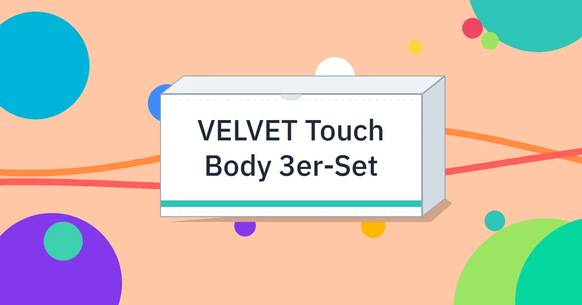 Symbolbild: Packung mit der Aufschrift VELVET Touch Body 3er-Set (PZN 01620667) – Verfügbarkeit und Bezug in Apotheken in Frankfurt am Main