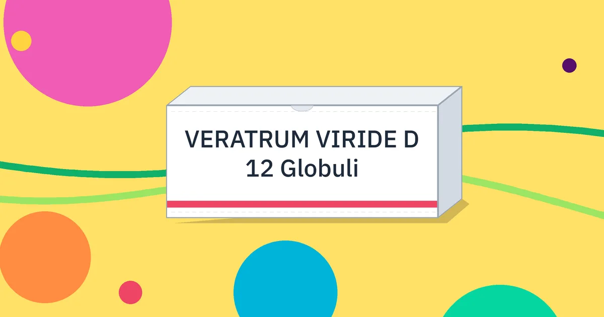 Symbolbild: Packung mit der Aufschrift VERATRUM VIRIDE D 12 Globuli (PZN 16696736) – Verfügbarkeit und Bezug in Apotheken in Frankfurt am Main