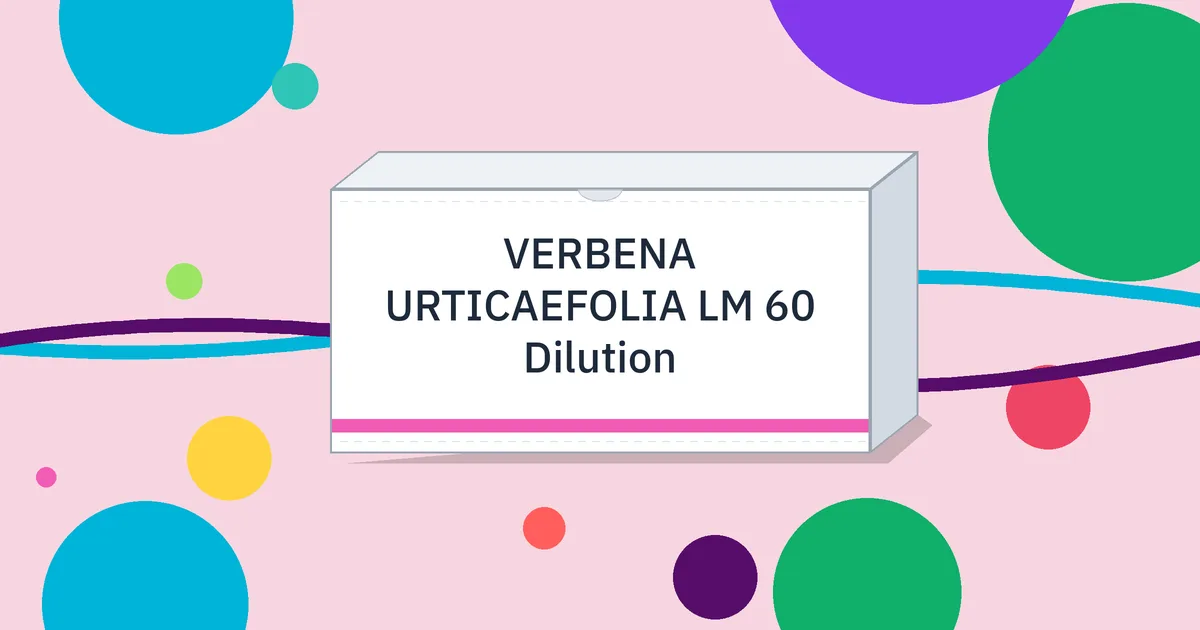 Symbolbild: Packung mit der Aufschrift VERBENA URTICAEFOLIA LM 60 Dilution (PZN 13268514) – Verfügbarkeit und Bezug in Apotheken in Frankfurt am Main