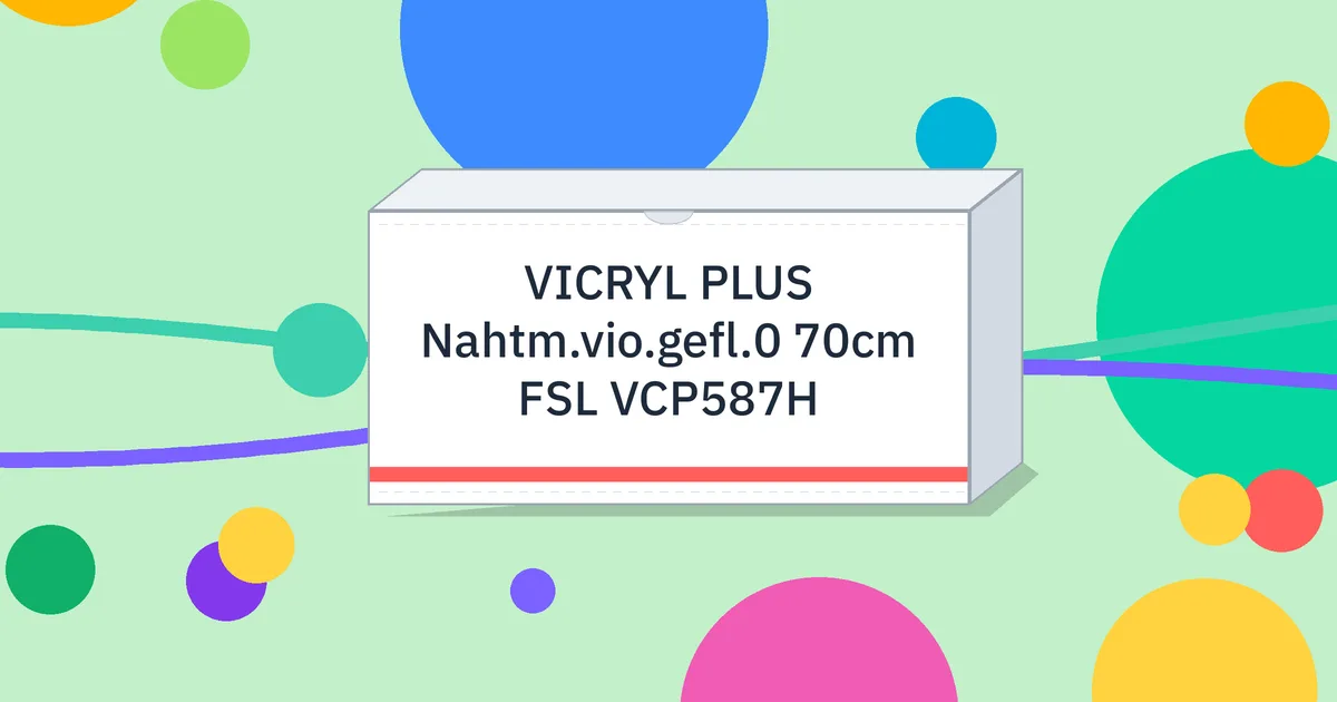 Symbolbild: Packung mit der Aufschrift VICRYL PLUS Nahtm.vio.gefl.0 70cm FSL VCP587H (PZN 16147627) – Verfügbarkeit und Bezug in Apotheken in Frankfurt am Main