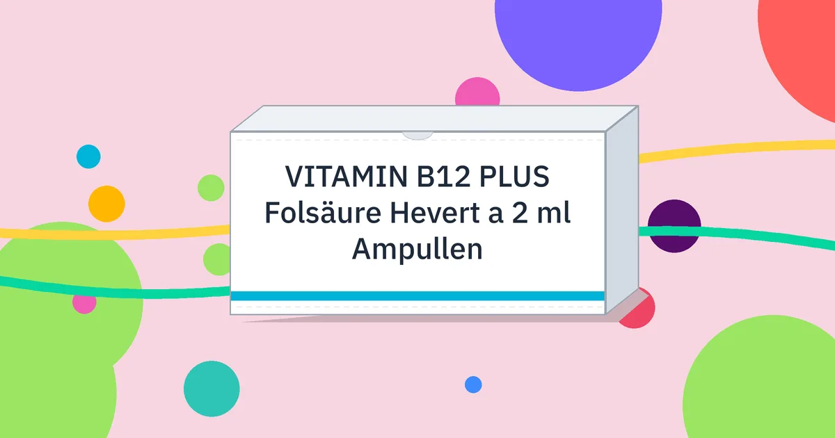 Symbolbild: Packung mit der Aufschrift VITAMIN B12 PLUS Folsäure Hevert a 2 ml Ampullen (PZN 02840425) – Verfügbarkeit und Bezug in Apotheken in Frankfurt am Main