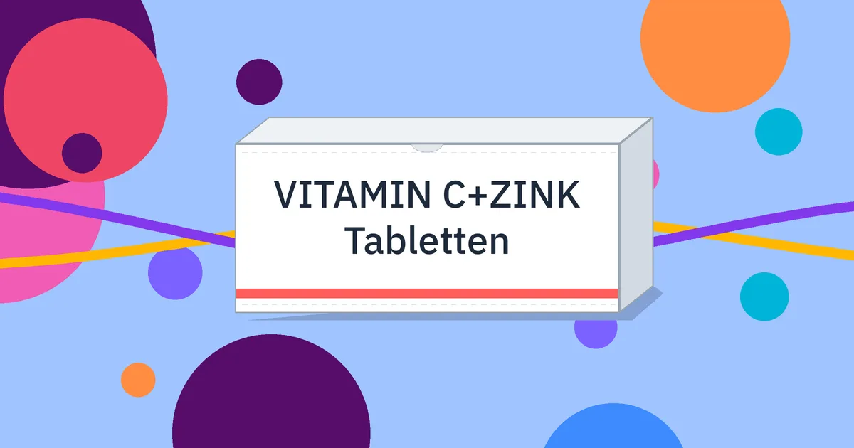 Symbolbild: Packung mit der Aufschrift VITAMIN C+ZINK Tabletten (PZN 18250708) – Verfügbarkeit und Bezug in Apotheken in Frankfurt am Main