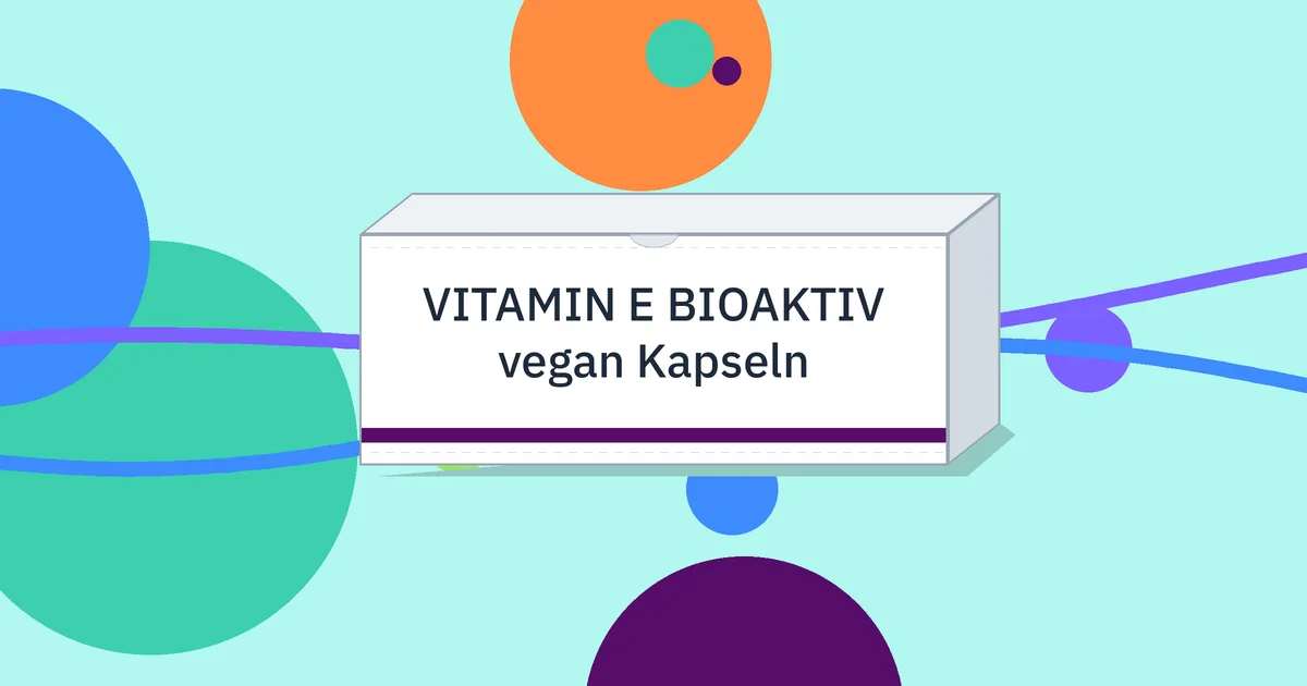 Symbolbild: Packung mit der Aufschrift VITAMIN E BIOAKTIV vegan Kapseln (PZN 19099834) – Verfügbarkeit und Bezug in Apotheken in Frankfurt am Main