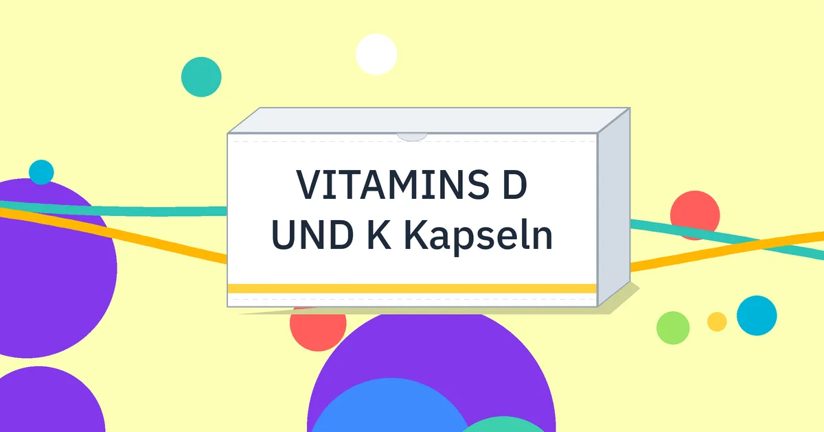 Symbolbild: Packung mit der Aufschrift VITAMINS D UND K Kapseln (PZN 19740538) – Verfügbarkeit und Bezug in Apotheken in Frankfurt am Main