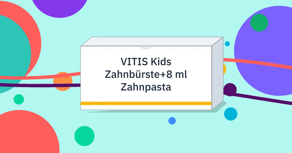 Symbolbild: Packung mit der Aufschrift VITIS Kids Zahnbürste+8 ml Zahnpasta (PZN 14188740) – Verfügbarkeit und Bezug in Apotheken in Frankfurt am Main