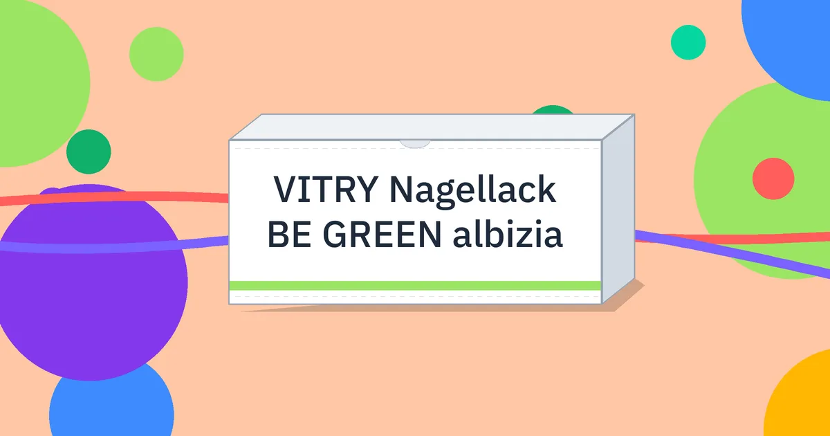 Symbolbild: Packung mit der Aufschrift VITRY Nagellack BE GREEN albizia (PZN 20405213) – Verfügbarkeit und Bezug in Apotheken in Frankfurt am Main