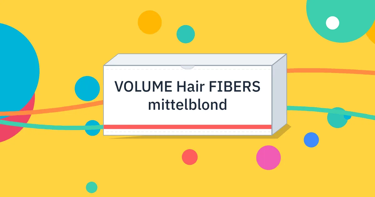 Symbolbild: Packung mit der Aufschrift VOLUME Hair FIBERS mittelblond (PZN 10629696) – Verfügbarkeit und Bezug in Apotheken in Frankfurt am Main