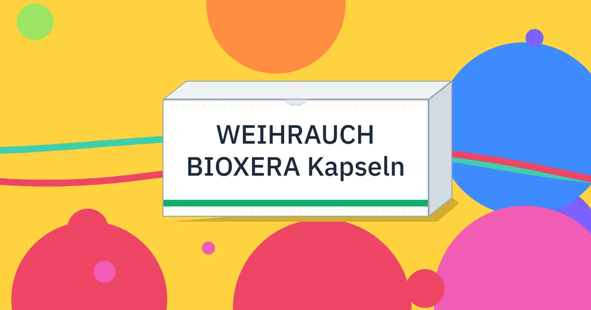 Symbolbild: Packung mit der Aufschrift WEIHRAUCH BIOXERA Kapseln (PZN 08417277) – Verfügbarkeit und Bezug in Apotheken in Frankfurt am Main