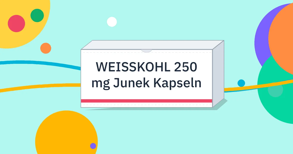 Symbolbild: Packung mit der Aufschrift WEISSKOHL 250 mg Junek Kapseln (PZN 01106060) – Verfügbarkeit und Bezug in Apotheken in Frankfurt am Main