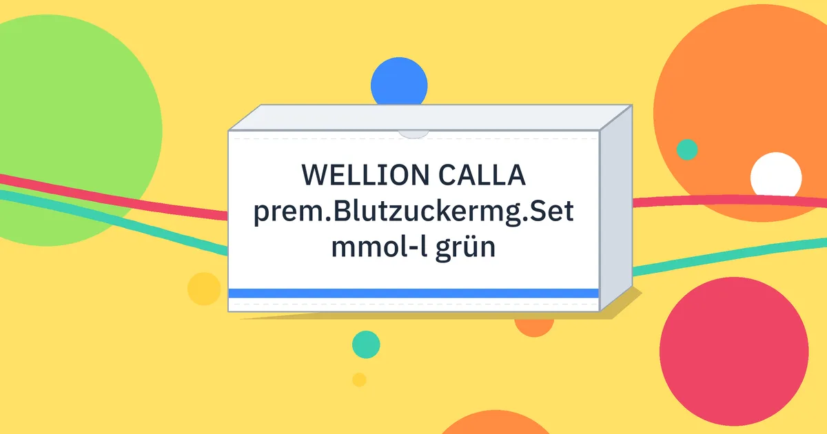 Symbolbild: Packung mit der Aufschrift WELLION CALLA prem.Blutzuckermg.Set mmol-l grün (PZN 06119831) – Verfügbarkeit und Bezug in Apotheken in Frankfurt am Main