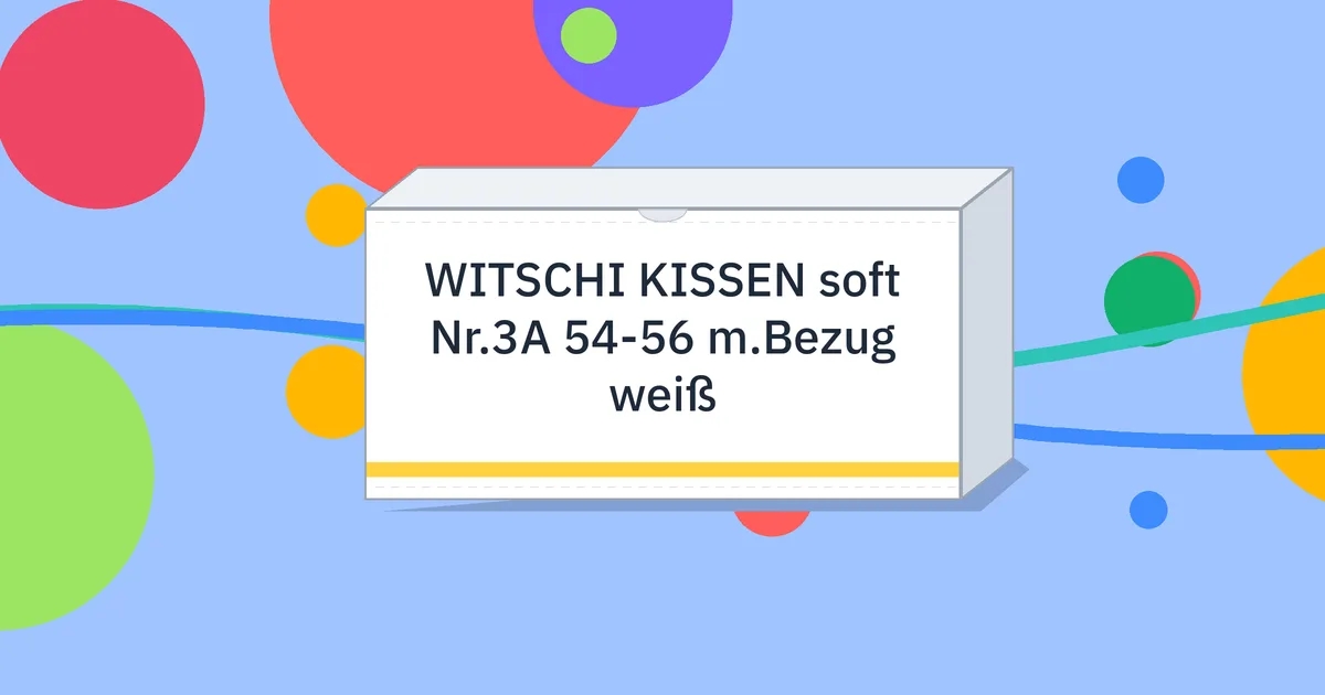 Symbolbild: Packung mit der Aufschrift WITSCHI KISSEN soft Nr.3A 54-56 m.Bezug weiß (PZN 00627638) – Verfügbarkeit und Bezug in Apotheken in Frankfurt am Main
