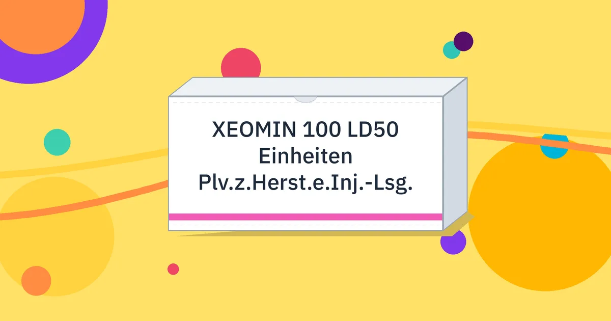 Symbolbild: Packung mit der Aufschrift XEOMIN 100 LD50 Einheiten Plv.z.Herst.e.Inj.-Lsg. (PZN 01151600) – Verfügbarkeit und Bezug in Apotheken in Frankfurt am Main