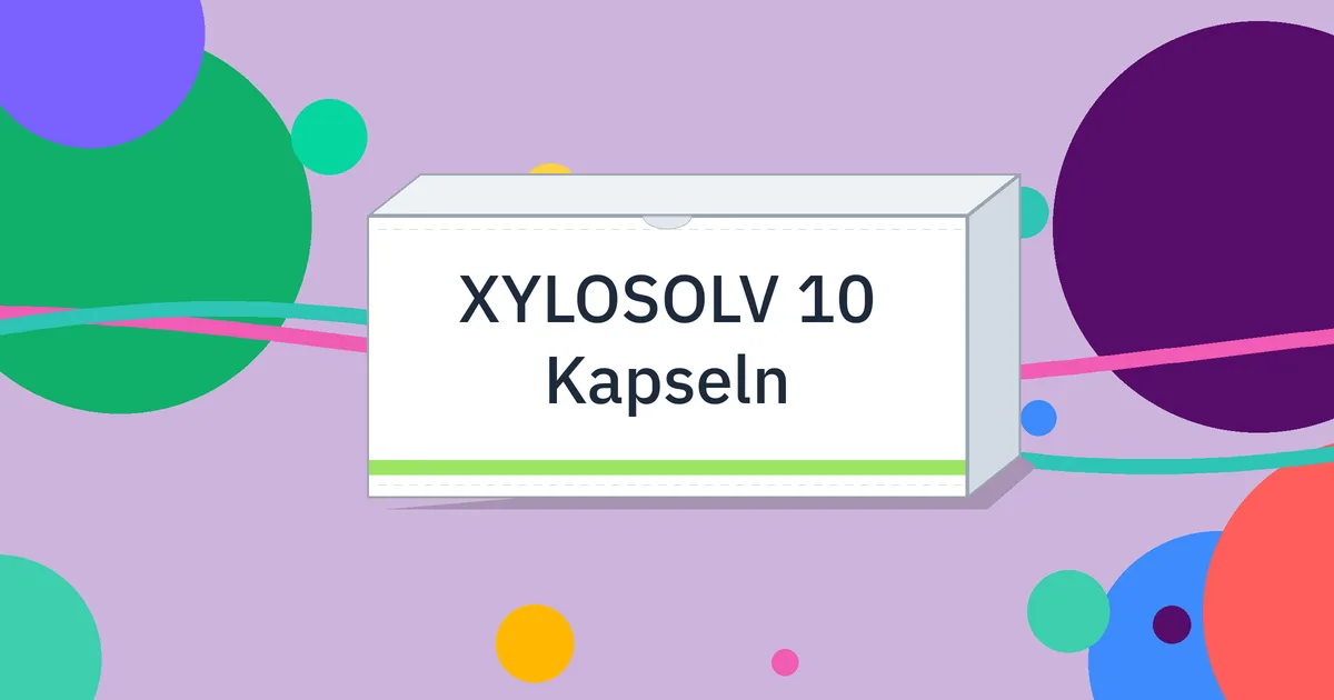 Symbolbild: Packung mit der Aufschrift XYLOSOLV 10 Kapseln (PZN 10178408) – Verfügbarkeit und Bezug in Apotheken in Frankfurt am Main