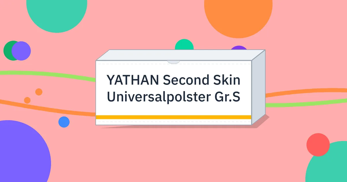 Symbolbild: Packung mit der Aufschrift YATHAN Second Skin Universalpolster Gr.S (PZN 20597827) – Verfügbarkeit und Bezug in Apotheken in Frankfurt am Main