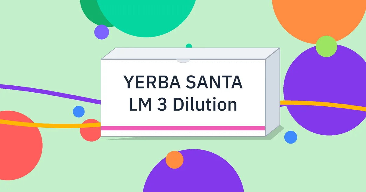 Symbolbild: Packung mit der Aufschrift YERBA SANTA LM 3 Dilution (PZN 13284861) – Verfügbarkeit und Bezug in Apotheken in Frankfurt am Main