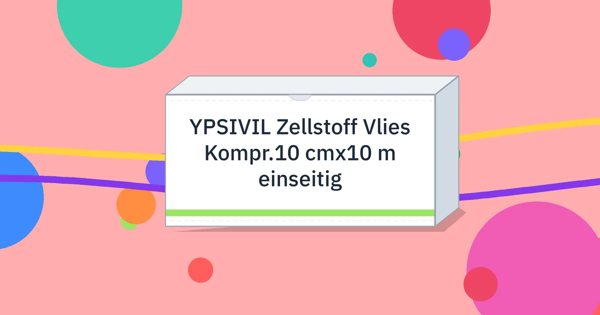 Symbolbild: Packung mit der Aufschrift YPSIVIL Zellstoff Vlies Kompr.10 cmx10 m einseitig (PZN 20365092) – Verfügbarkeit und Bezug in Apotheken in Frankfurt am Main