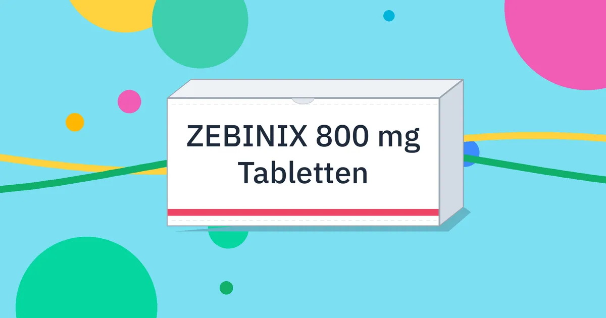 Symbolbild: Packung mit der Aufschrift ZEBINIX 800 mg Tabletten (PZN 17199164) – Verfügbarkeit und Bezug in Apotheken in Frankfurt am Main