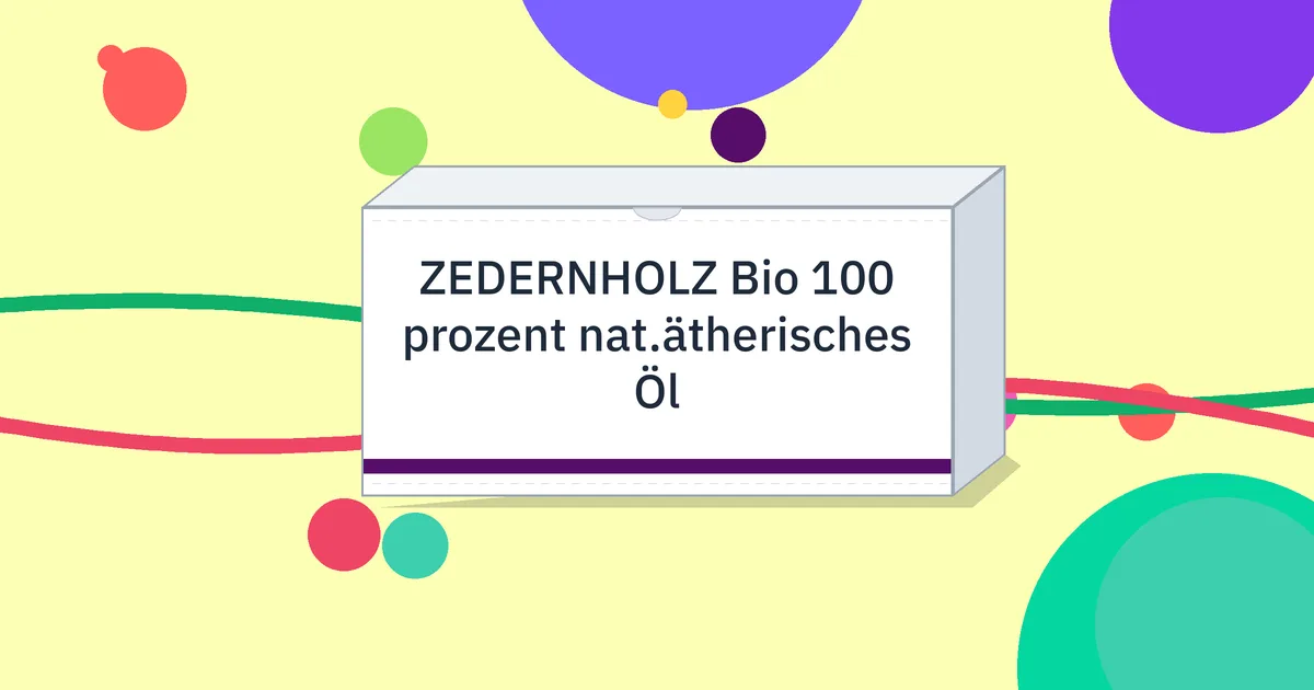 Symbolbild: Packung mit der Aufschrift ZEDERNHOLZ Bio 100 prozent nat.ätherisches Öl (PZN 11016122) – Verfügbarkeit und Bezug in Apotheken in Frankfurt am Main