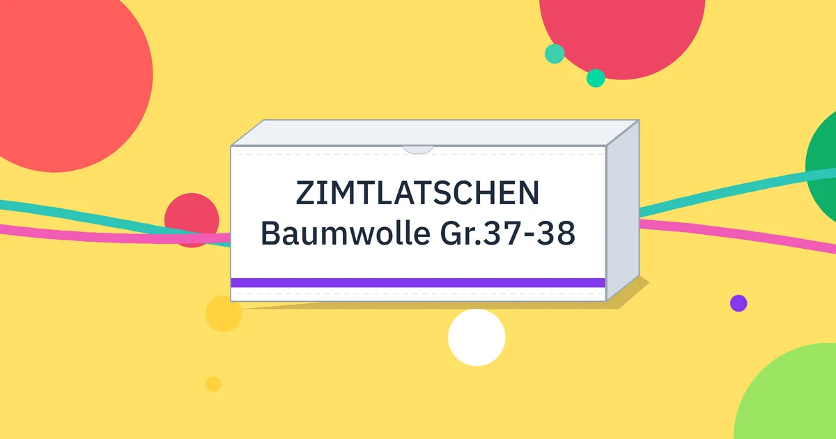 Symbolbild: Packung mit der Aufschrift ZIMTLATSCHEN Baumwolle Gr.37-38 (PZN 01437489) – Verfügbarkeit und Bezug in Apotheken in Frankfurt am Main