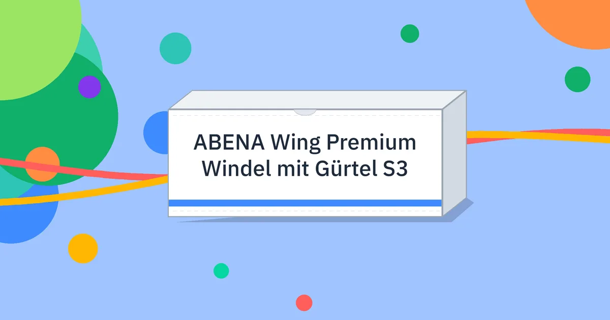 Symbolbild: Packung mit der Aufschrift ABENA Wing Premium Windel mit Gürtel S3 (PZN 17468730) – Verfügbarkeit und Bezug in Apotheken in Frankfurt am Main