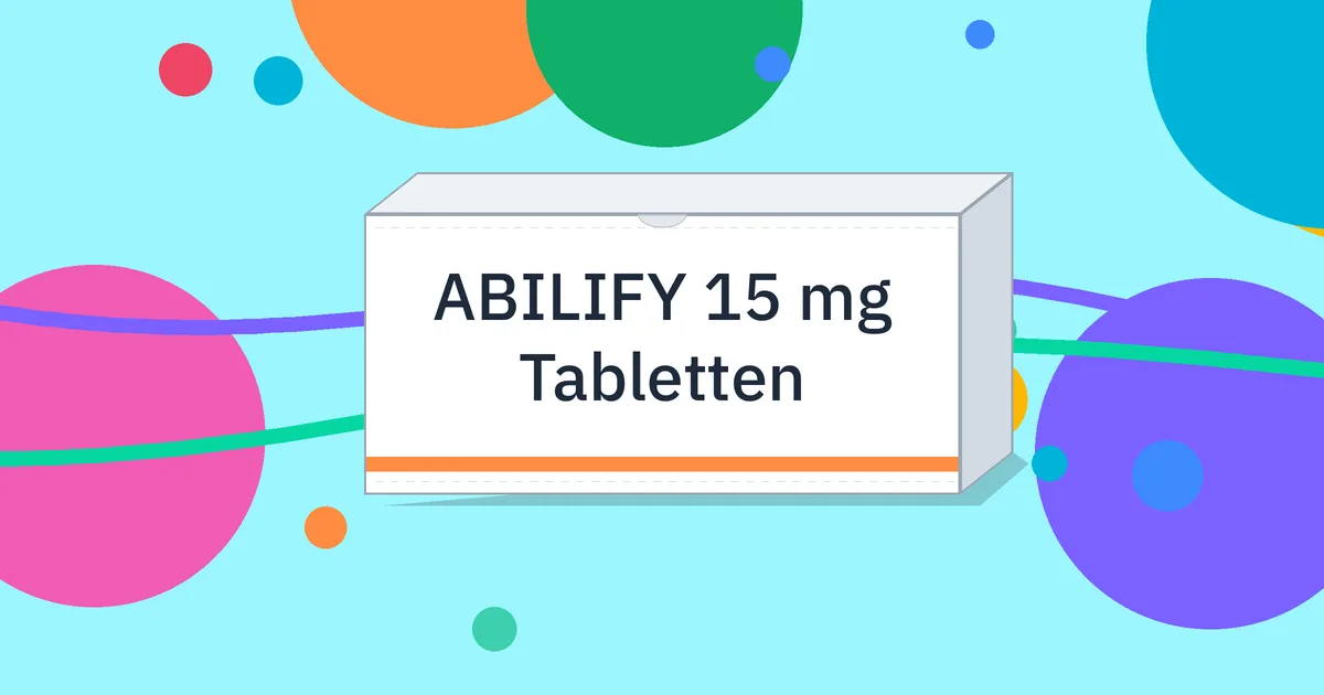 Symbolbild: Packung mit der Aufschrift ABILIFY 15 mg Tabletten (PZN 19985441) – Verfügbarkeit und Bezug in Apotheken in Frankfurt am Main