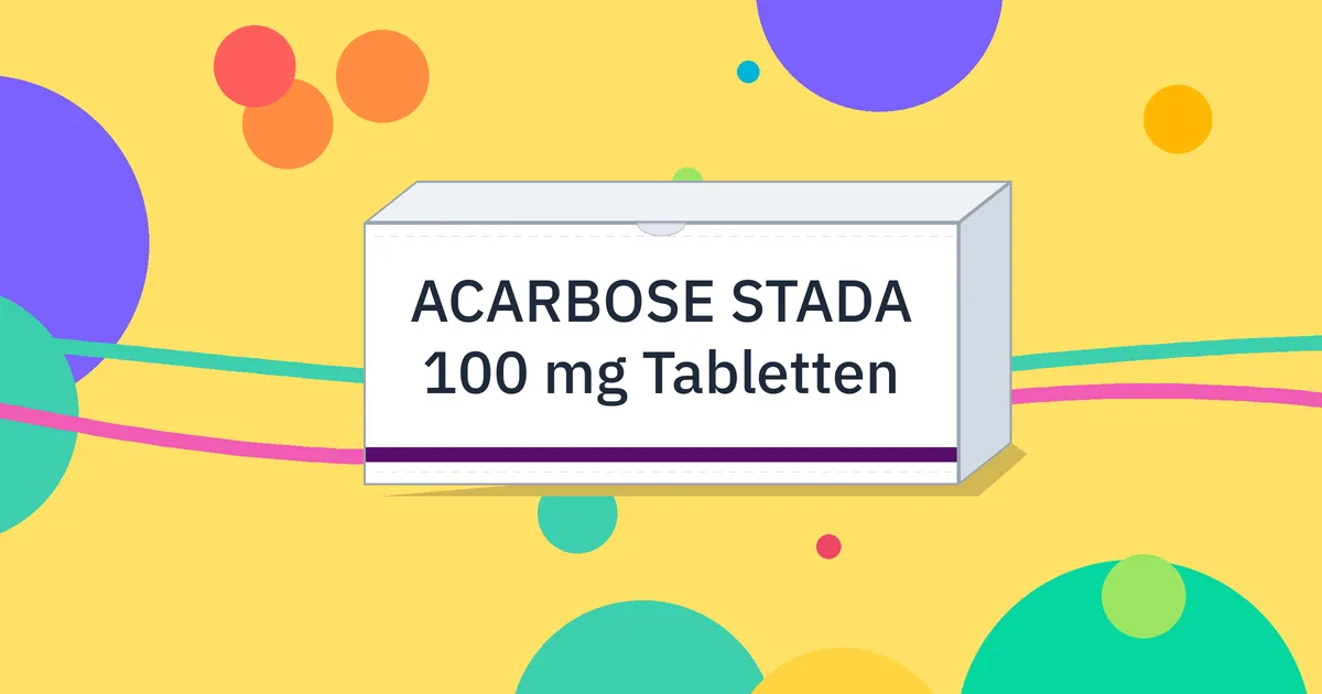 Symbolbild: Packung mit der Aufschrift ACARBOSE STADA 100 mg Tabletten (PZN 05528579) – Verfügbarkeit und Bezug in Apotheken in Frankfurt am Main