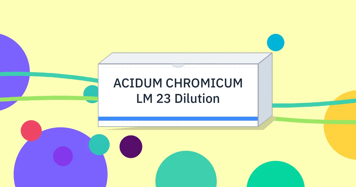 Symbolbild: Packung mit der Aufschrift ACIDUM CHROMICUM LM 23 Dilution (PZN 13272817) – Verfügbarkeit und Bezug in Apotheken in Frankfurt am Main