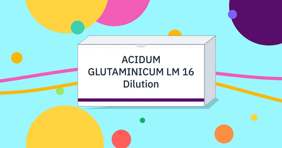 Symbolbild: Packung mit der Aufschrift ACIDUM GLUTAMINICUM LM 16 Dilution (PZN 13276583) – Verfügbarkeit und Bezug in Apotheken in Frankfurt am Main