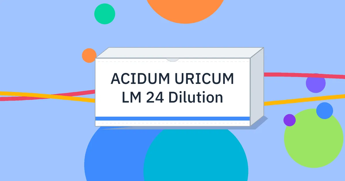 Symbolbild: Packung mit der Aufschrift ACIDUM URICUM LM 24 Dilution (PZN 13288959) – Verfügbarkeit und Bezug in Apotheken in Frankfurt am Main