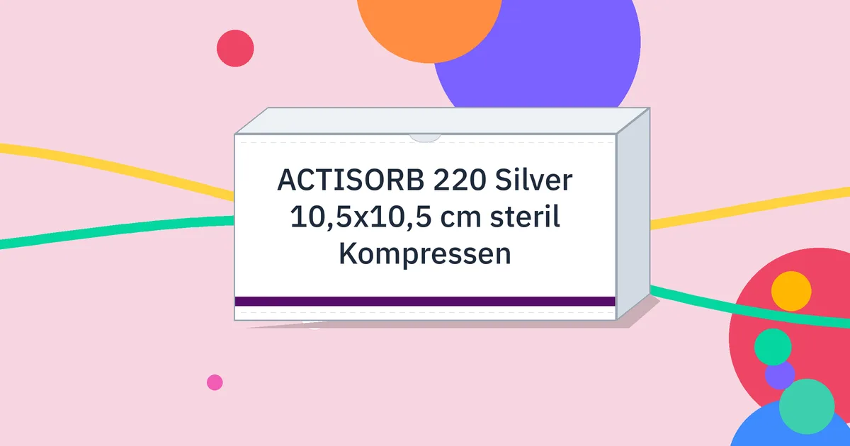Symbolbild: Packung mit der Aufschrift ACTISORB 220 Silver 10,5x10,5 cm steril Kompressen (PZN 01591173) – Verfügbarkeit und Bezug in Apotheken in Frankfurt am Main