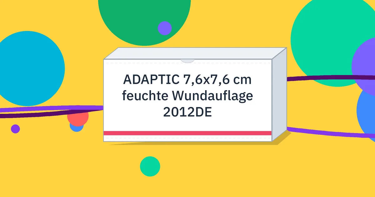 Symbolbild: Packung mit der Aufschrift ADAPTIC 7,6x7,6 cm feuchte Wundauflage 2012DE (PZN 19068236) – Verfügbarkeit und Bezug in Apotheken in Frankfurt am Main