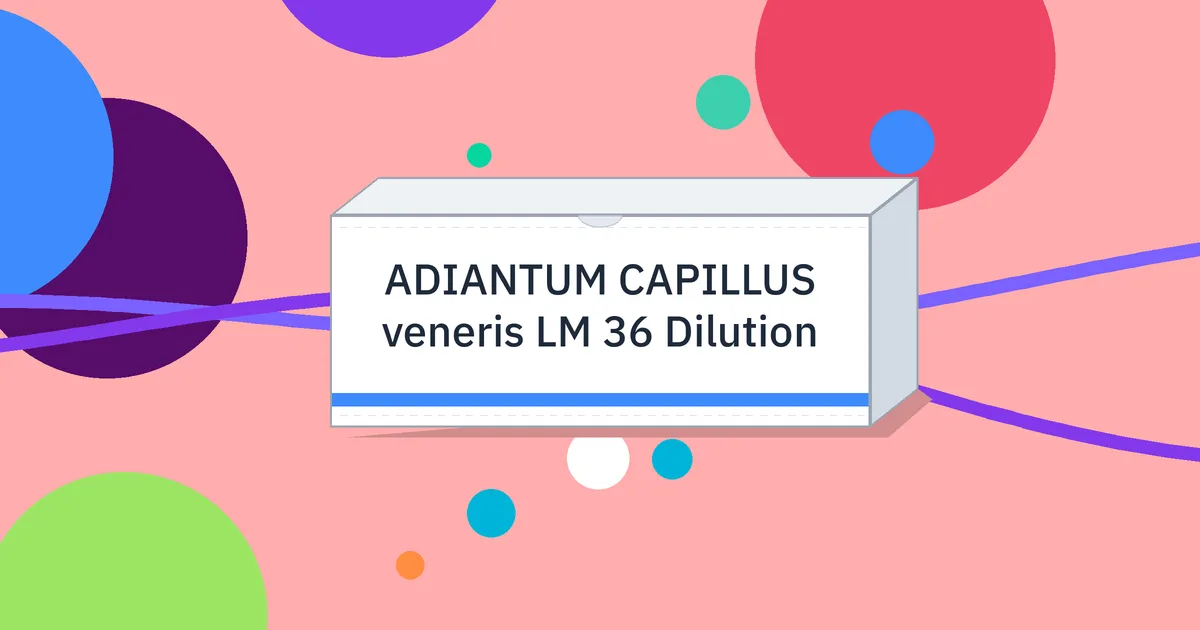 Symbolbild: Packung mit der Aufschrift ADIANTUM CAPILLUS veneris LM 36 Dilution (PZN 13295913) – Verfügbarkeit und Bezug in Apotheken in Frankfurt am Main