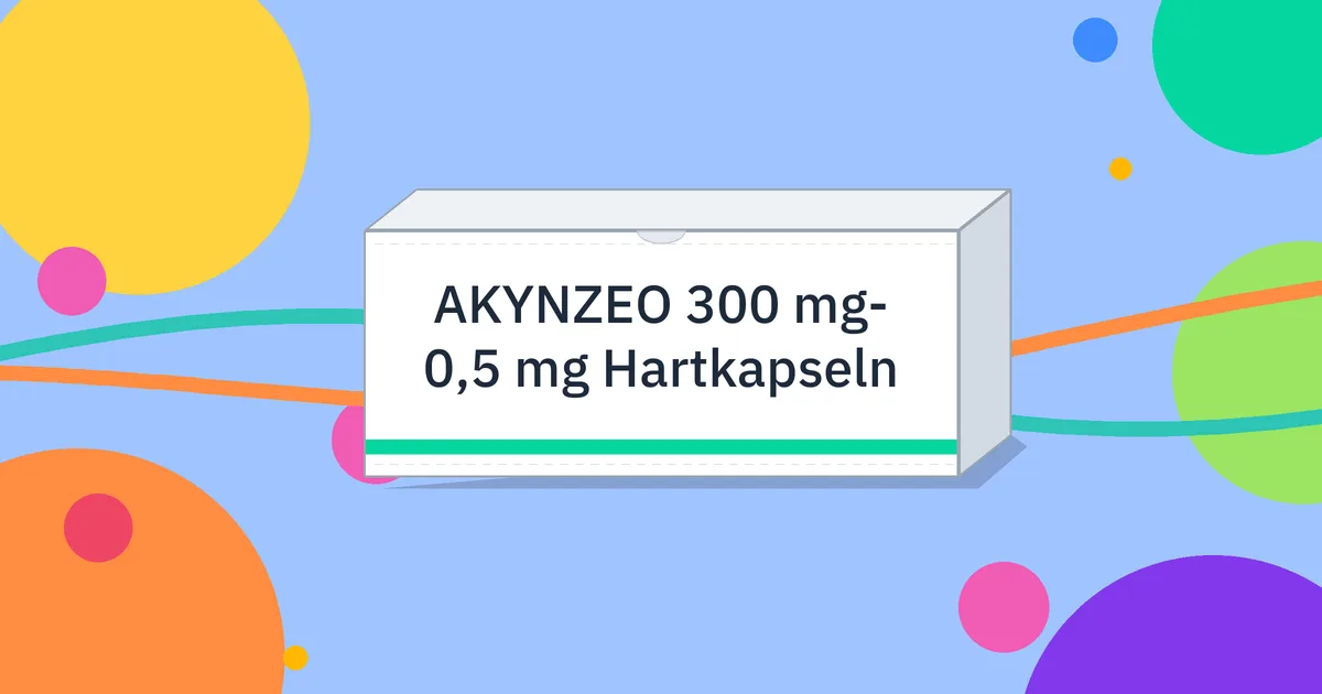 Symbolbild: Packung mit der Aufschrift AKYNZEO 300 mg-0,5 mg Hartkapseln (PZN 17611908) – Verfügbarkeit und Bezug in Apotheken in Frankfurt am Main