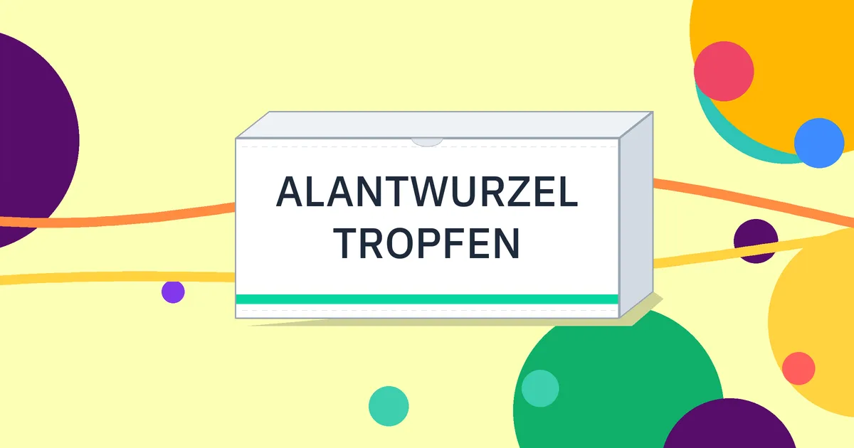 Symbolbild: Packung mit der Aufschrift ALANTWURZEL TROPFEN (PZN 14249447) – Verfügbarkeit und Bezug in Apotheken in Frankfurt am Main