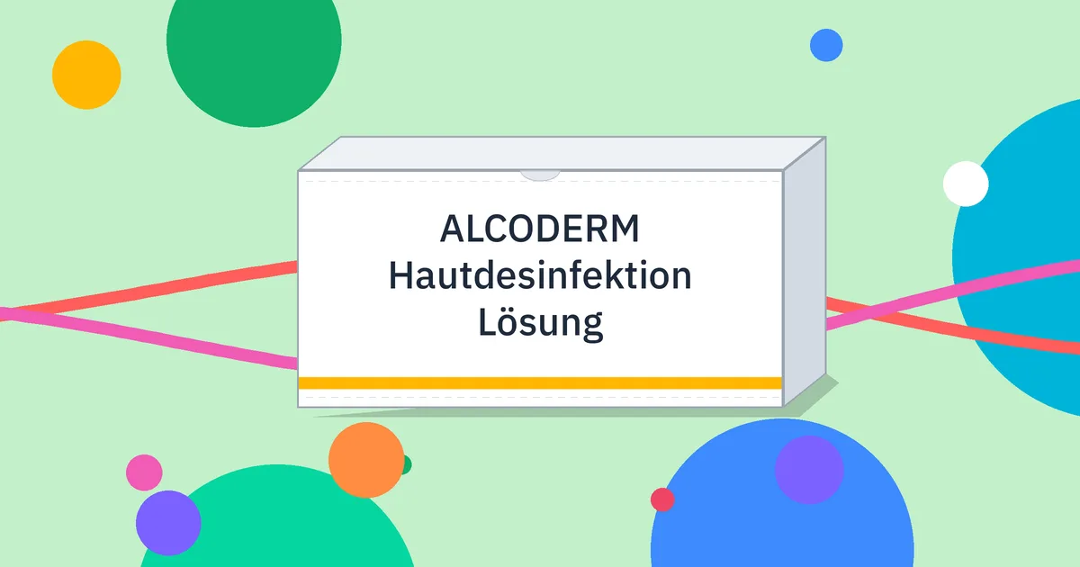 Symbolbild: Packung mit der Aufschrift ALCODERM Hautdesinfektion Lösung (PZN 08625490) – Verfügbarkeit und Bezug in Apotheken in Frankfurt am Main
