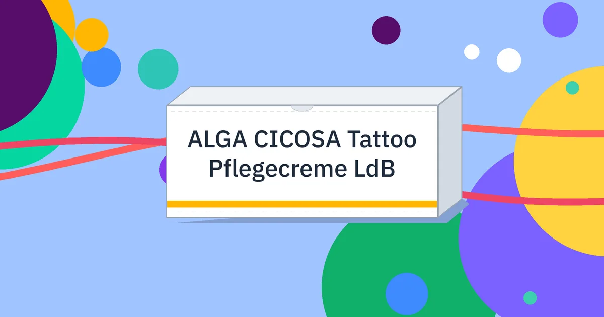 Symbolbild: Packung mit der Aufschrift ALGA CICOSA Tattoo Pflegecreme LdB (PZN 17241788) – Verfügbarkeit und Bezug in Apotheken in Frankfurt am Main