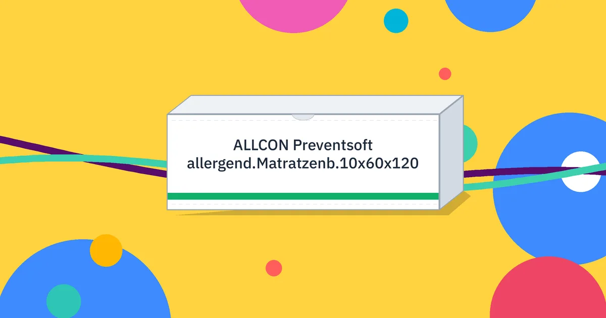 Symbolbild: Packung mit der Aufschrift ALLCON Preventsoft allergend.Matratzenb.10x60x120 (PZN 12445397) – Verfügbarkeit und Bezug in Apotheken in Frankfurt am Main