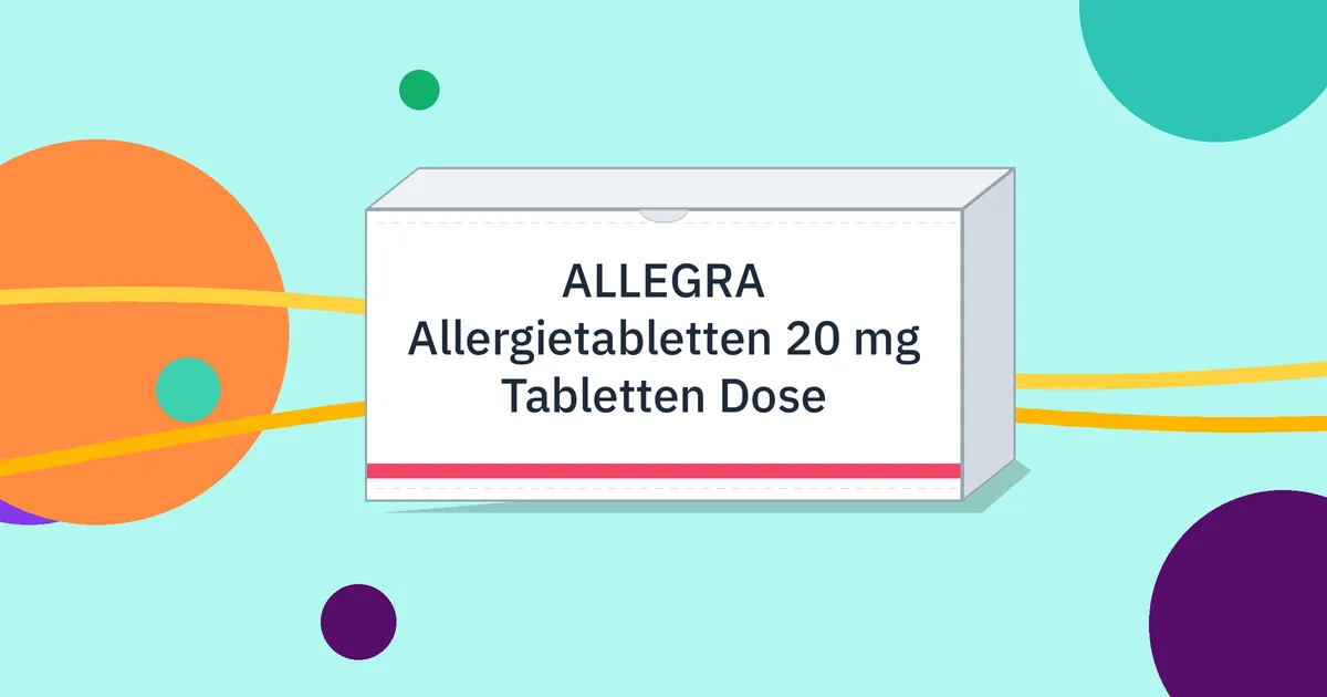 Symbolbild: Packung mit der Aufschrift ALLEGRA Allergietabletten 20 mg Tabletten Dose (PZN 19904247) – Verfügbarkeit und Bezug in Apotheken in Frankfurt am Main