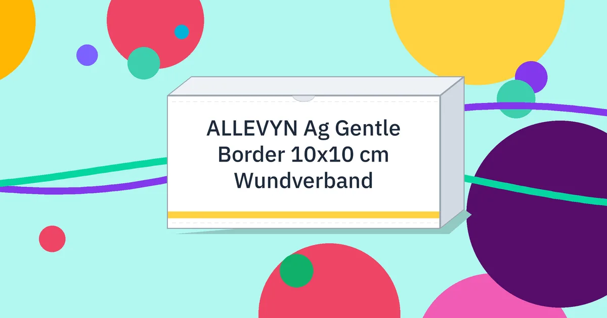 Symbolbild: Packung mit der Aufschrift ALLEVYN Ag Gentle Border 10x10 cm Wundverband (PZN 14166514) – Verfügbarkeit und Bezug in Apotheken in Frankfurt am Main