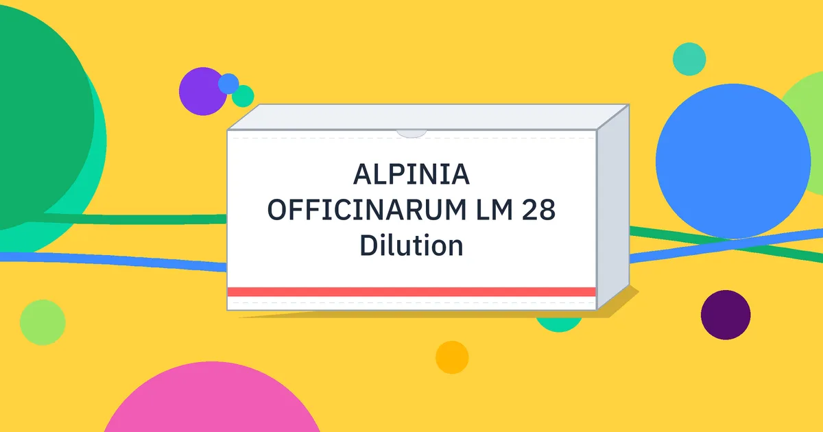 Symbolbild: Packung mit der Aufschrift ALPINIA OFFICINARUM LM 28 Dilution (PZN 13314042) – Verfügbarkeit und Bezug in Apotheken in Frankfurt am Main