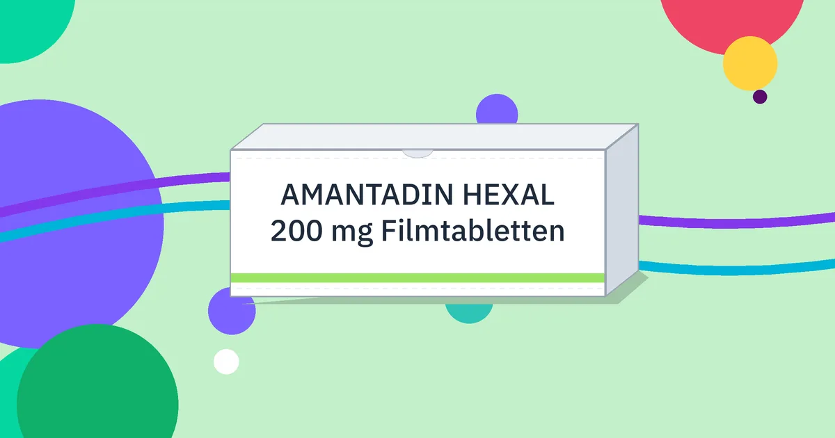 Symbolbild: Packung mit der Aufschrift AMANTADIN HEXAL 200 mg Filmtabletten (PZN 03133948) – Verfügbarkeit und Bezug in Apotheken in Frankfurt am Main