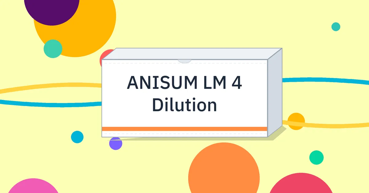 Symbolbild: Packung mit der Aufschrift ANISUM LM 4 Dilution (PZN 12762778) – Verfügbarkeit und Bezug in Apotheken in Frankfurt am Main