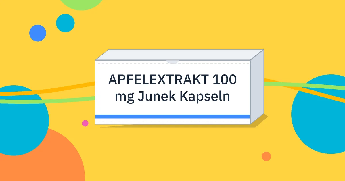 Symbolbild: Packung mit der Aufschrift APFELEXTRAKT 100 mg Junek Kapseln (PZN 10336480) – Verfügbarkeit und Bezug in Apotheken in Frankfurt am Main