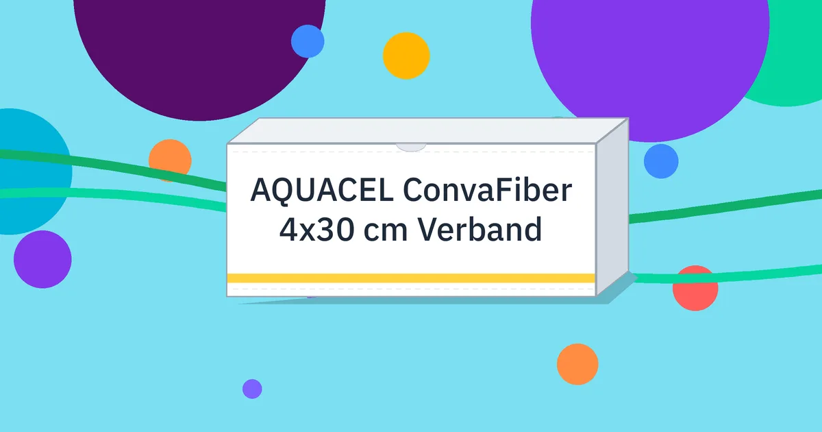 Symbolbild: Packung mit der Aufschrift AQUACEL ConvaFiber 4x30 cm Verband (PZN 19382323) – Verfügbarkeit und Bezug in Apotheken in Frankfurt am Main