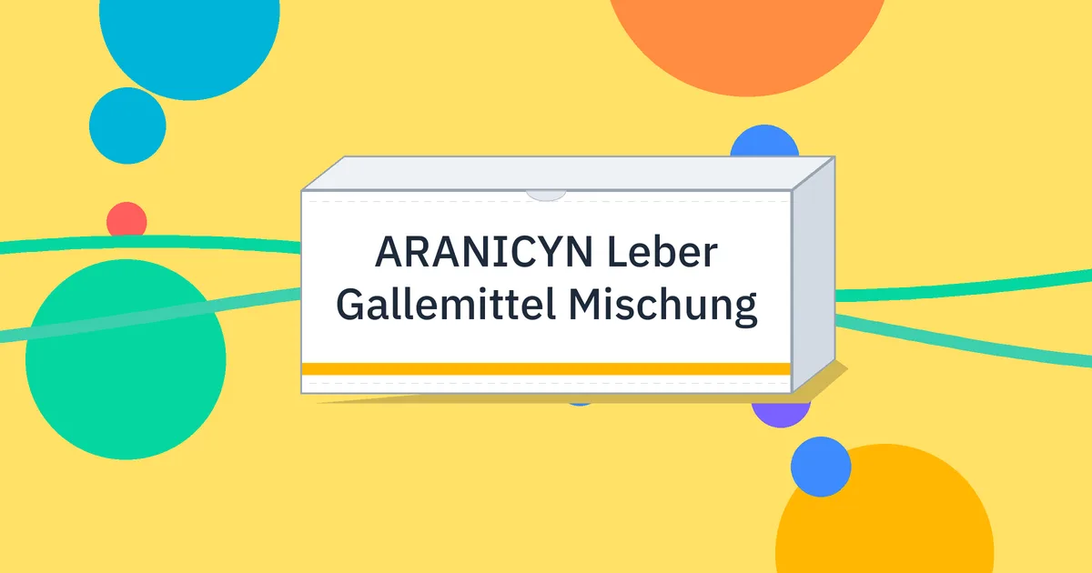 Symbolbild: Packung mit der Aufschrift ARANICYN Leber Gallemittel Mischung (PZN 02565166) – Verfügbarkeit und Bezug in Apotheken in Frankfurt am Main